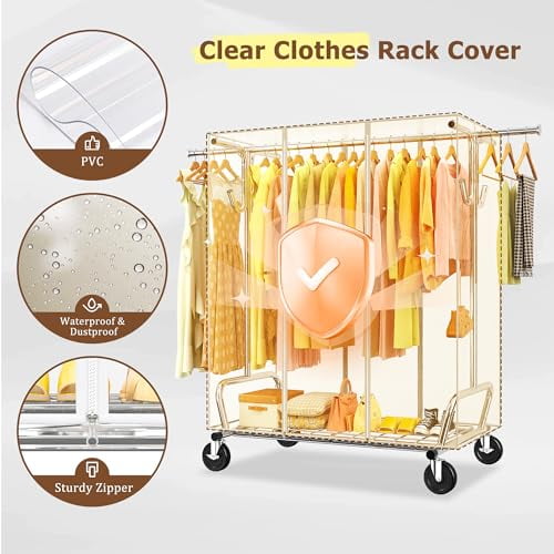Raybee Clothing Rack with Cover,440LBS Heavy Duty Clothes Rack with ...