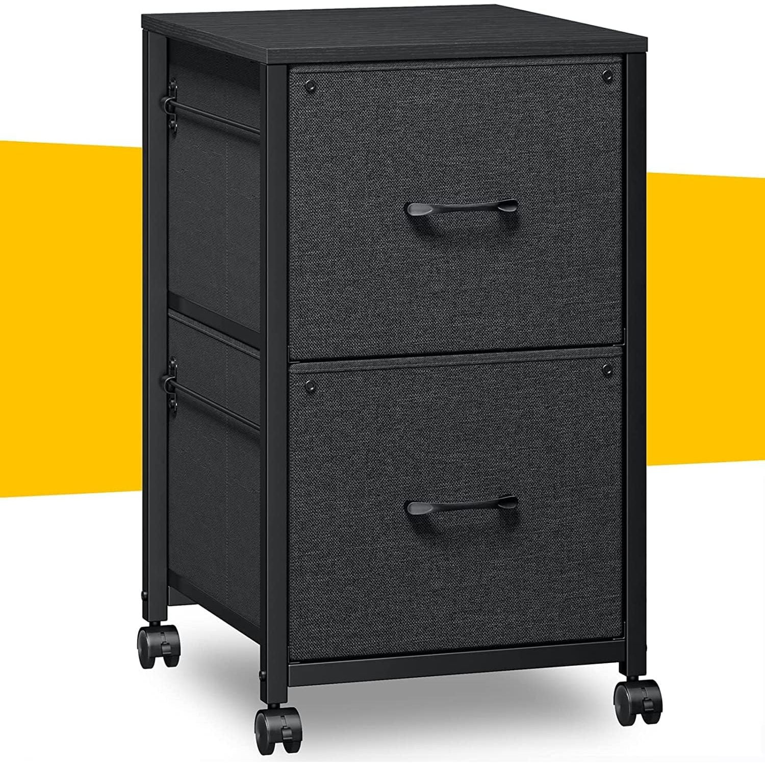 Raybee Filing Cabinets for Home Office 2 Drawer Fabric File Cabinet ...