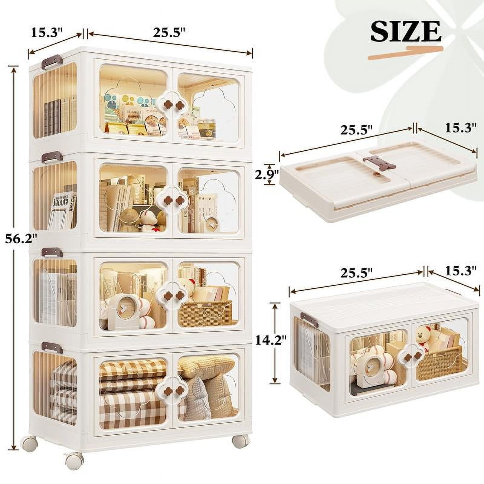 Raybee Furniture 1-3 Tier Plastic Storage Bins with Lid, Stackable ...