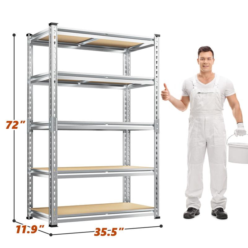 Raybee Furniture 1550-2020 LBS 5 Tier Garage Shelving Heavy Duty ...