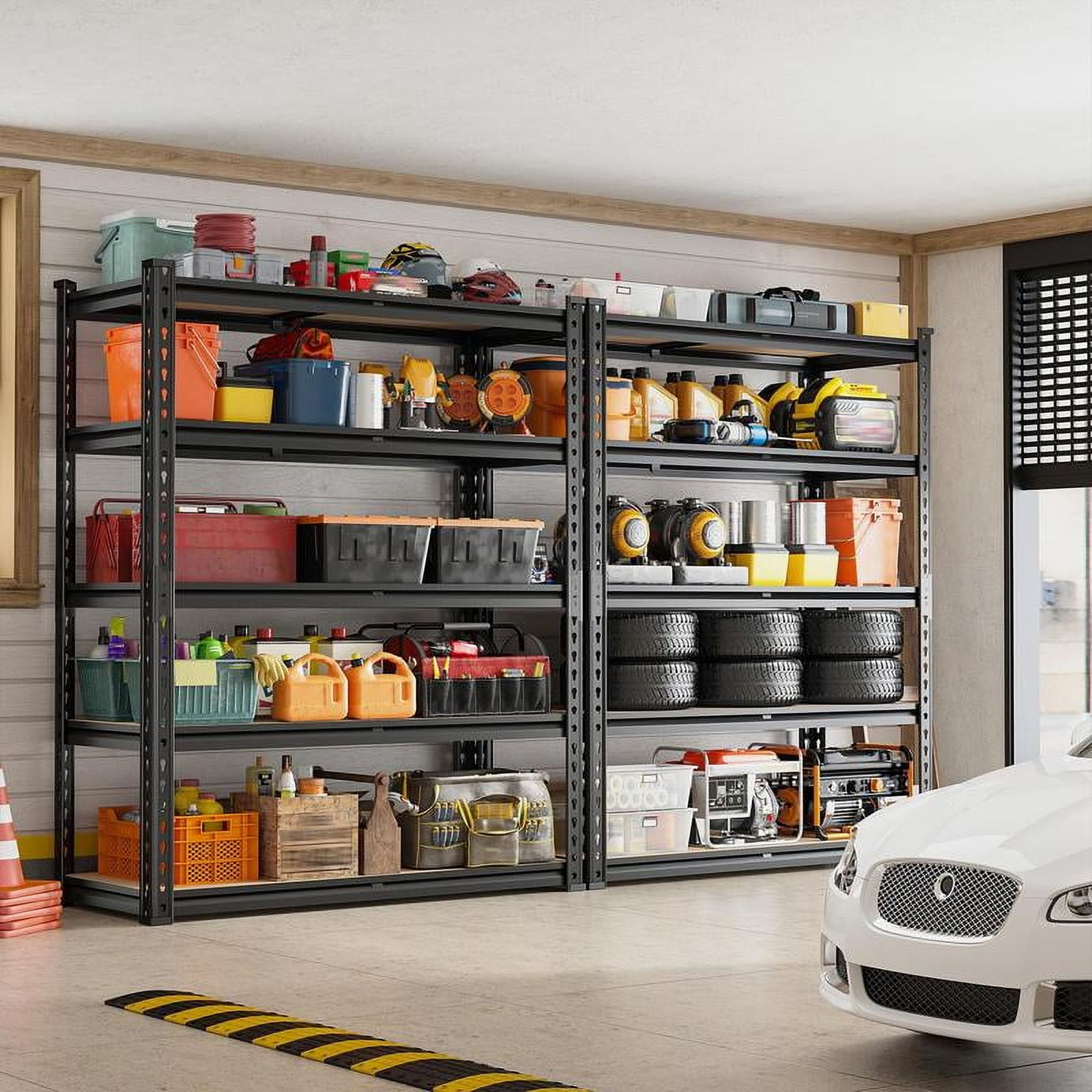 Raybee Furniture 72" 5 Tier Heavy Duty Metal Garage Shelving, Loading ...