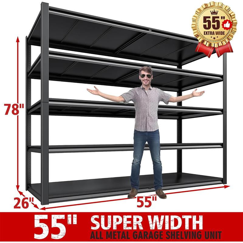 Raybee Furniture Garage Shelving 48.2" W Storage Shelves 2500-3000LBS ...