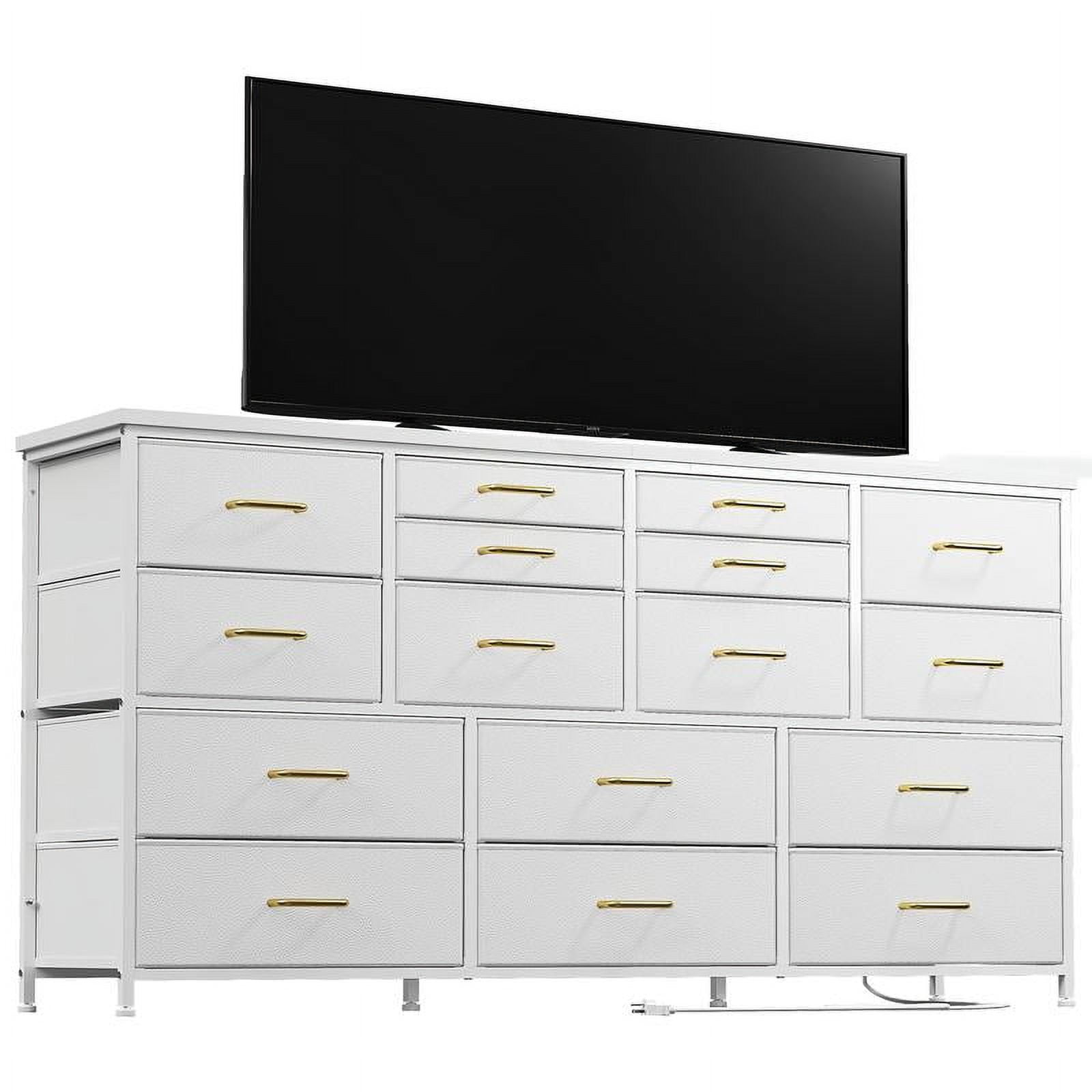 Raybee Furniture Tall Dresser for Bedroom with 16 Drawer, Fabric ...