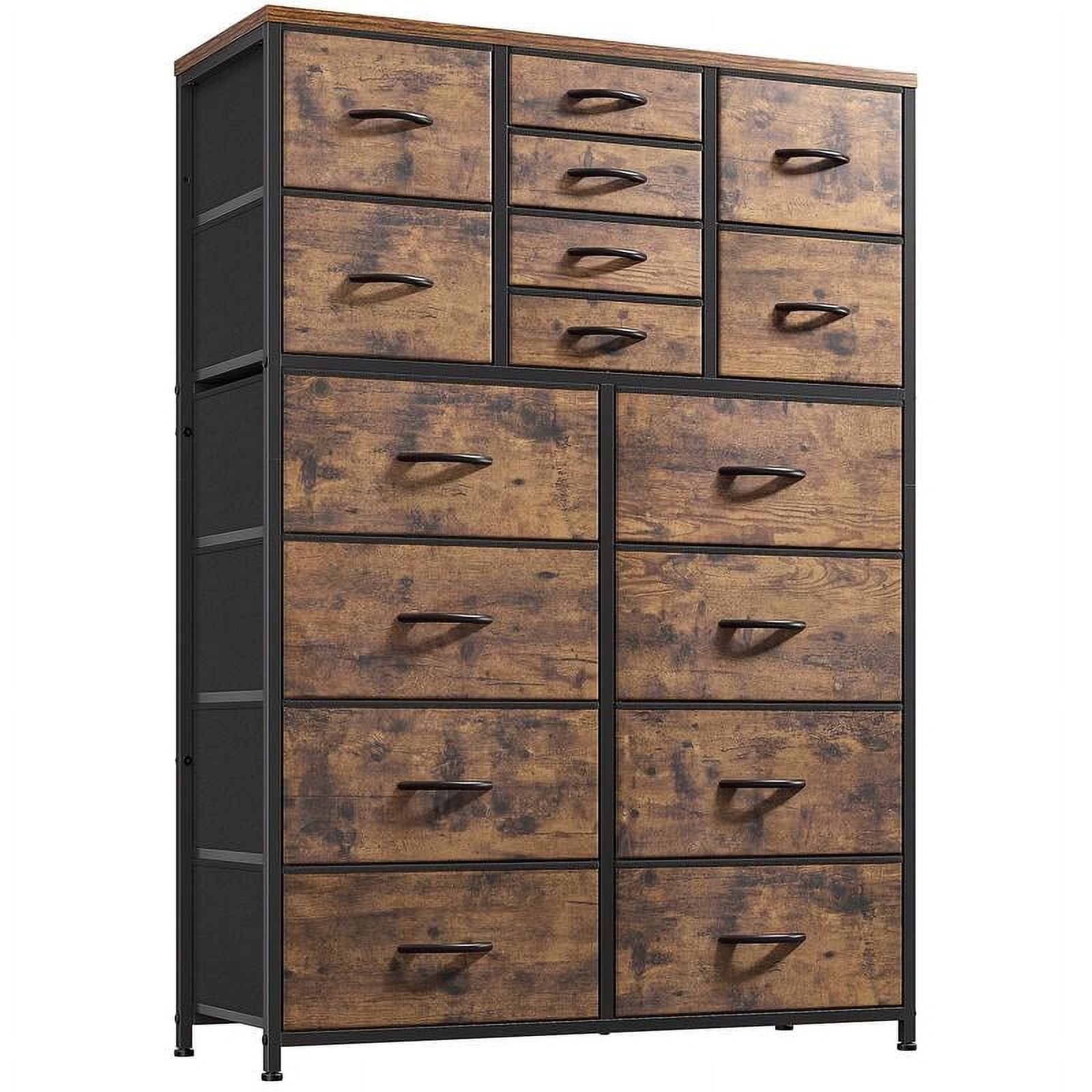 Raybee Furniture Tall Dresser for Bedroom with 16 Drawer, Fabric ...