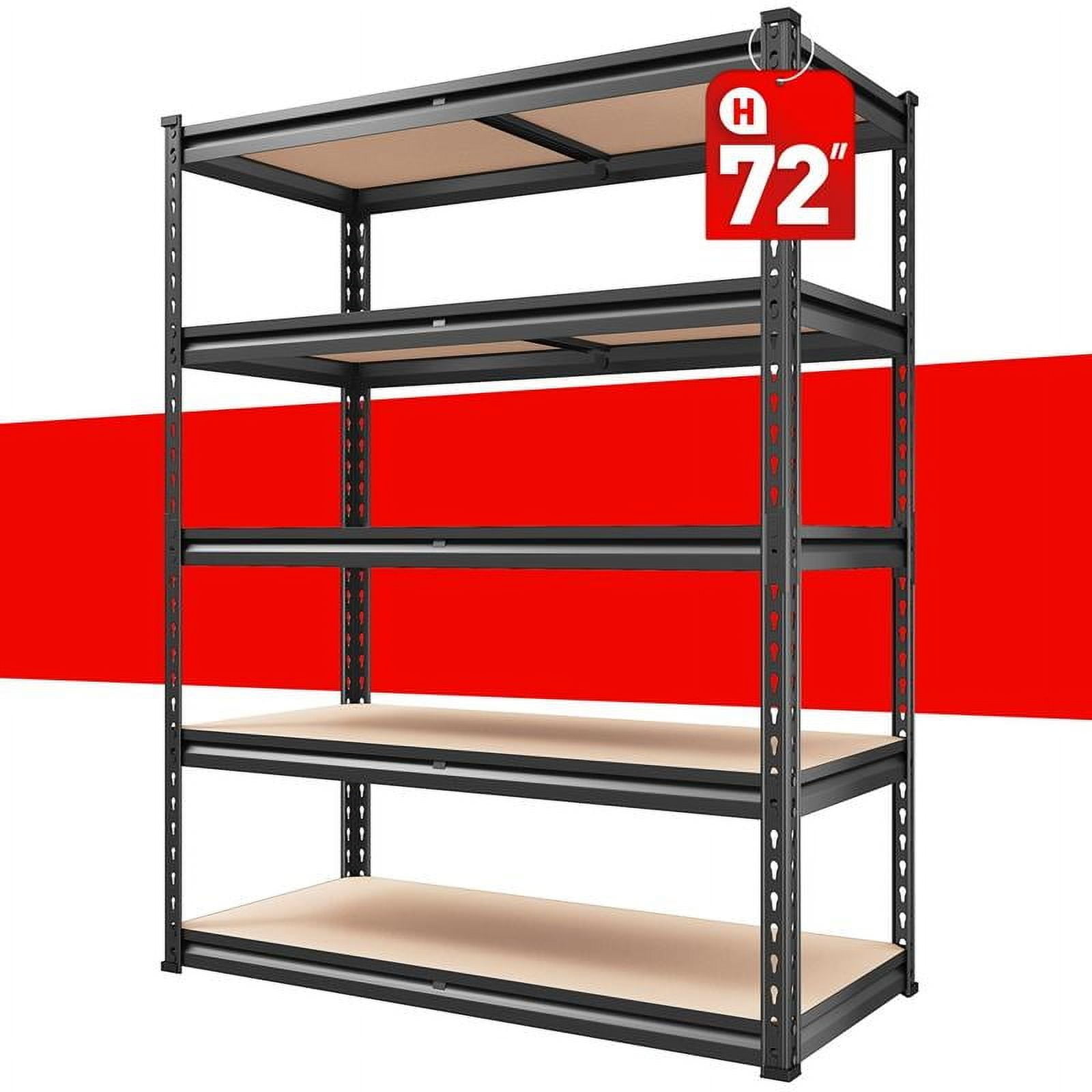 Raybee Garage Shelves Classic 5-Tier Metal Storage Shelving Unit Height ...