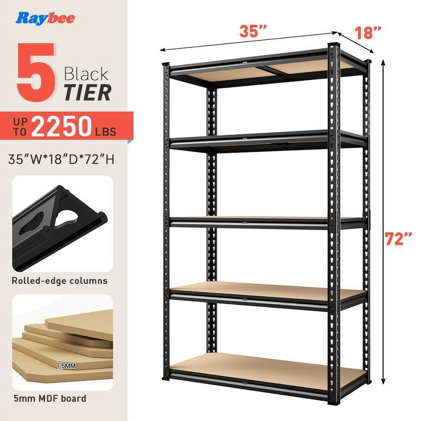 Raybee Garage Shelves Classic 5-Tier W30N Metal Storage Shelving Unit ...