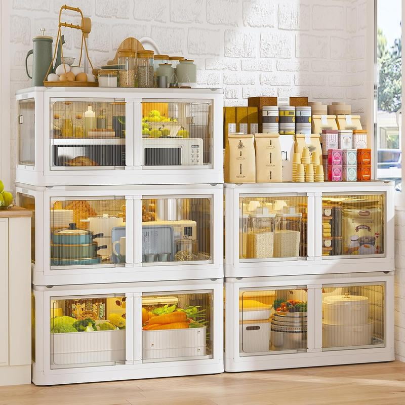 Raybee Large Storage Bins with Lid,Wheels,lockable Clear Doors ...