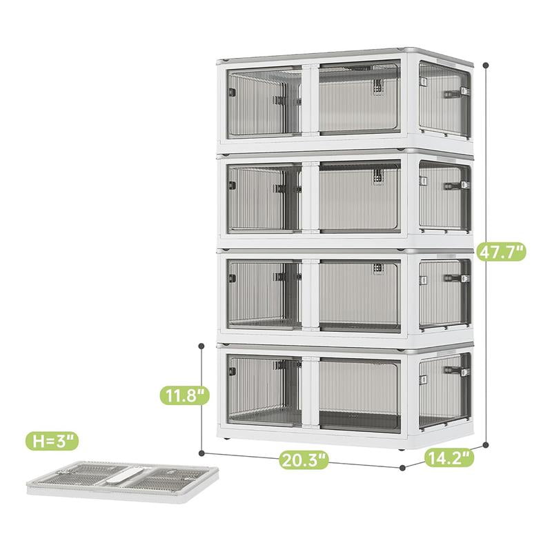 Raybee Large Storage Bins with Lid,Wheels,lockable Clear Doors ...