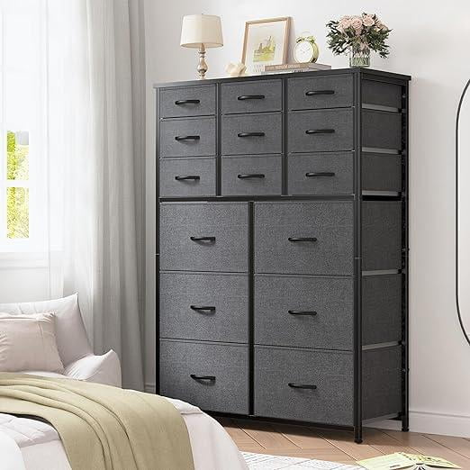 RaybeeFurniture 16 Drawer Dresser, Tall Fabric Dresser, Large Chest of ...