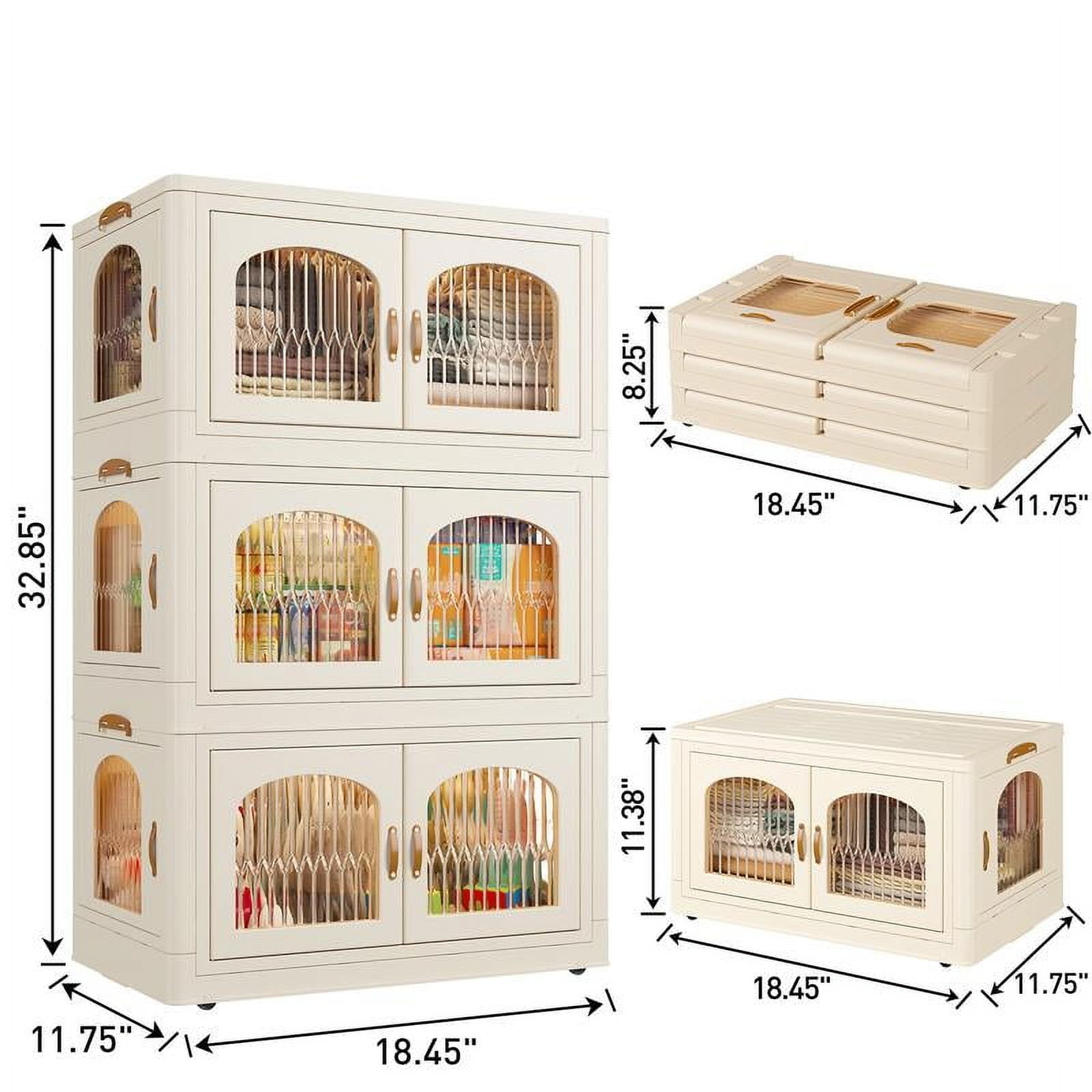 RaybeeFurniture 5 Tier Plastic Storage Bins with Wheels and Door ...