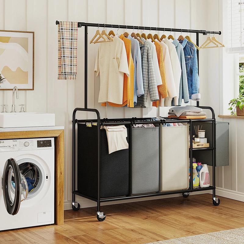 RaybeeFurniture Laundry Hamper, Laundry Basket, Laundry Sorter, 200L ...