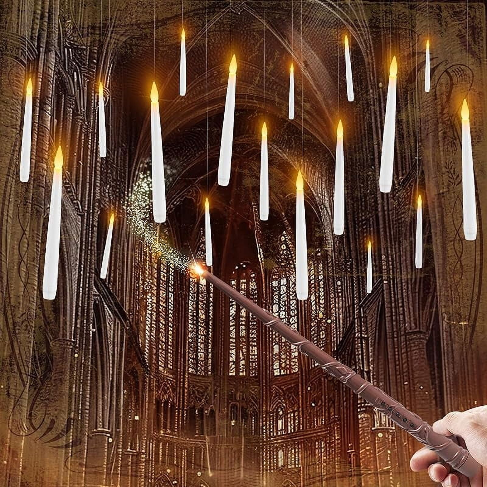 Raycare 20 Pcs Floating Candles with Wand, Hanging Candle with Timer ...