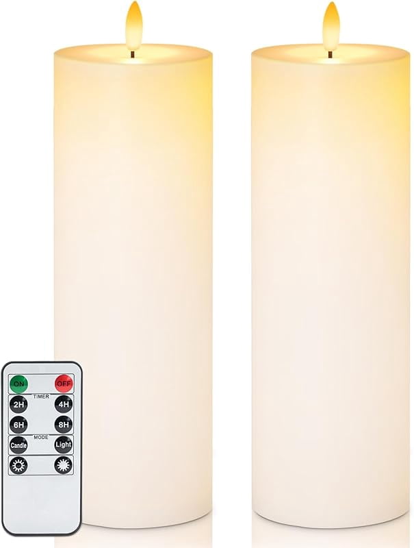 Raycare 4'' X 12'' Large Waterproof Outdoor Flameless Candle, Battery ...