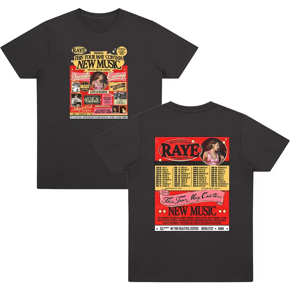 Raye Tour 2026 T-shirt Short Sleeve Unisex Streetwear Tops Clothing ...