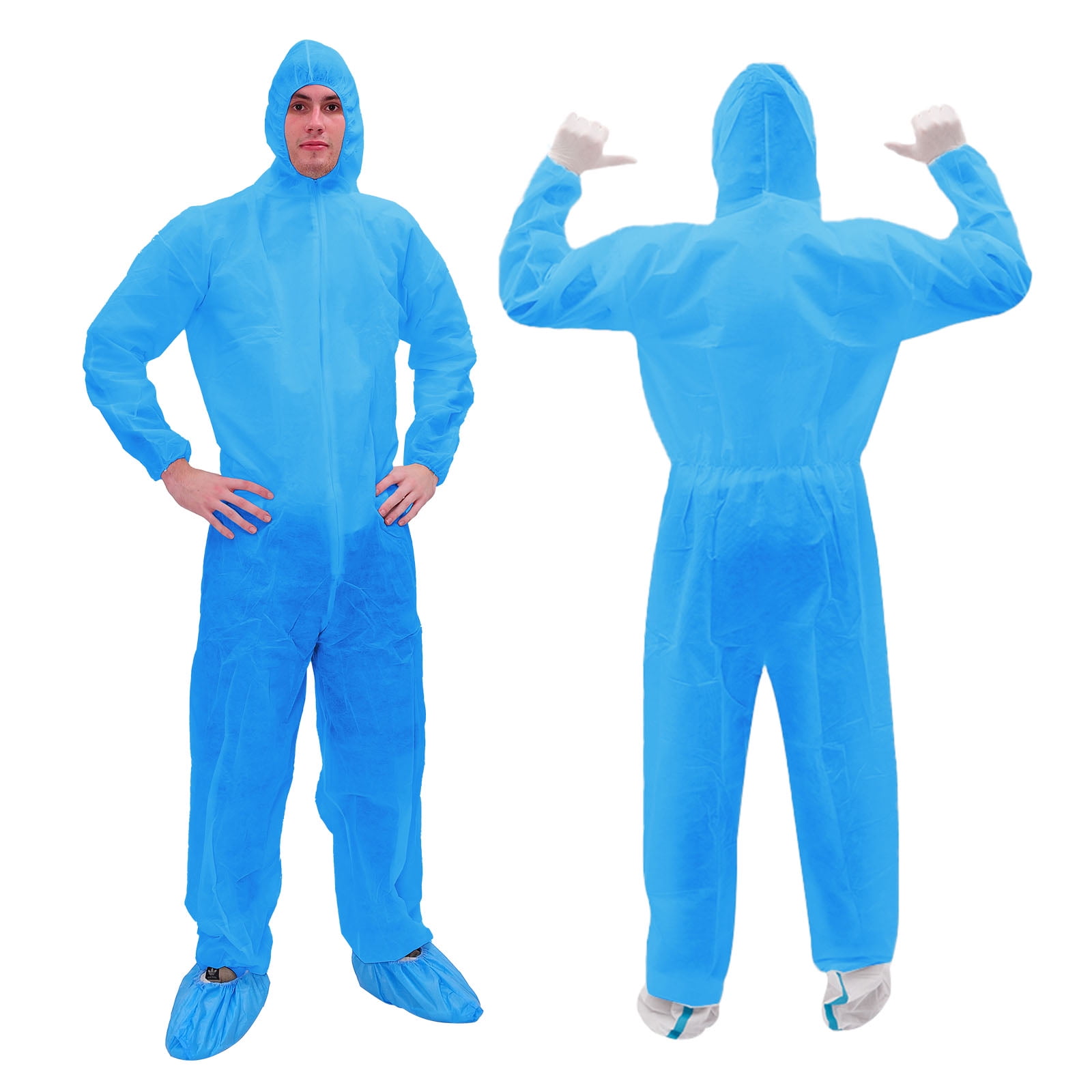 Raygard Disposable PP Coverall with Hood Suit Lightweight Elastic Cuffs ...