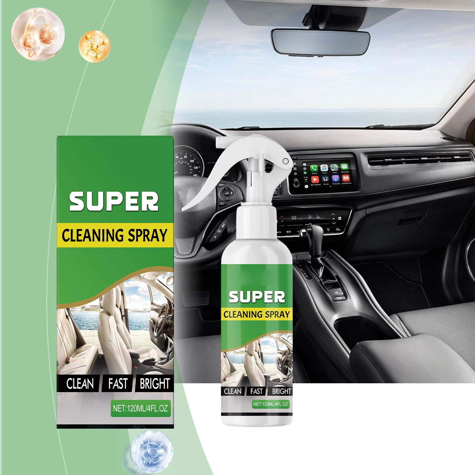 Rayh-Ong Car Interior Cleaning Spray - Fast-Acting, Leaves Surfaces ...