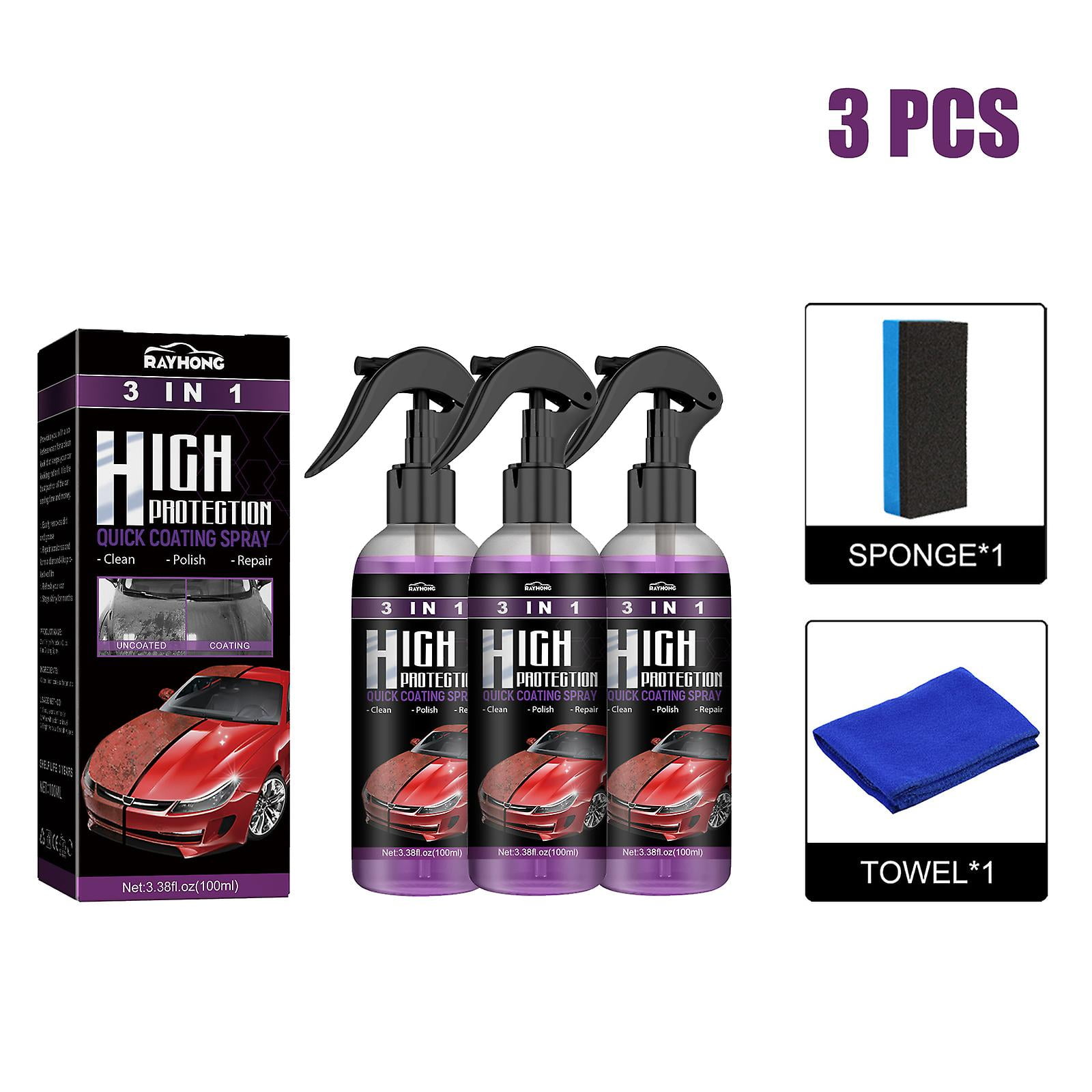 Rayhong 3-in-1 Coating Spray High Protection Fast Car Paint Spray Automatic Hand Paint Color ...