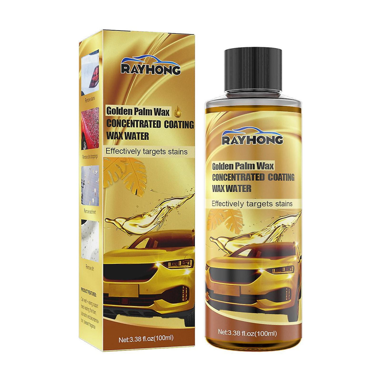 Rayhong Car Golden Brown Wax Concentrated Coating Wax Water Foam Cleaner Special Decontamination ...