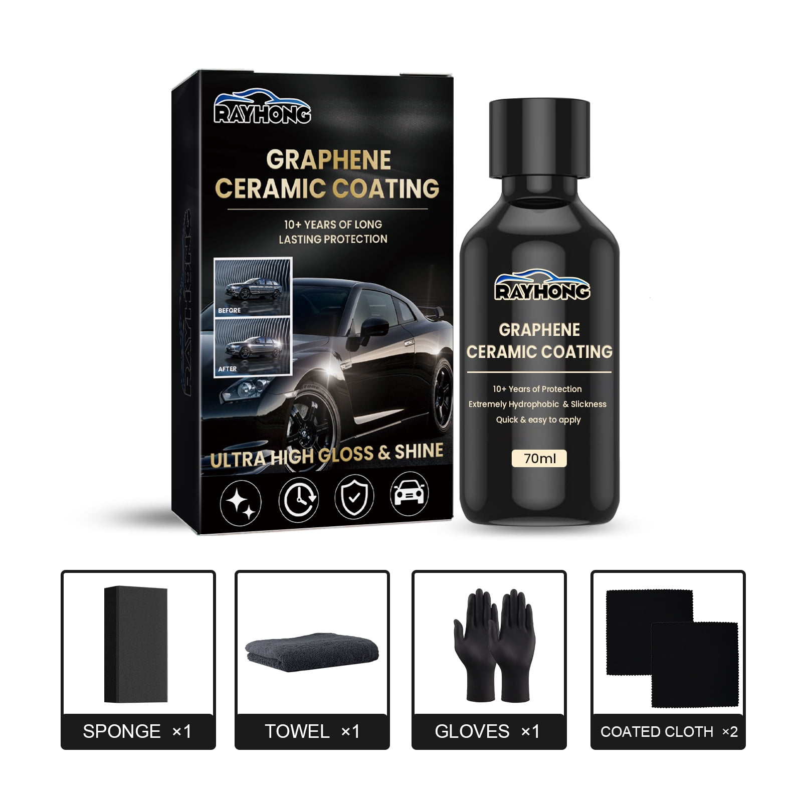 Rayhong Car Graphene Ceramic Coating Super Flowing Crystal Plating ...