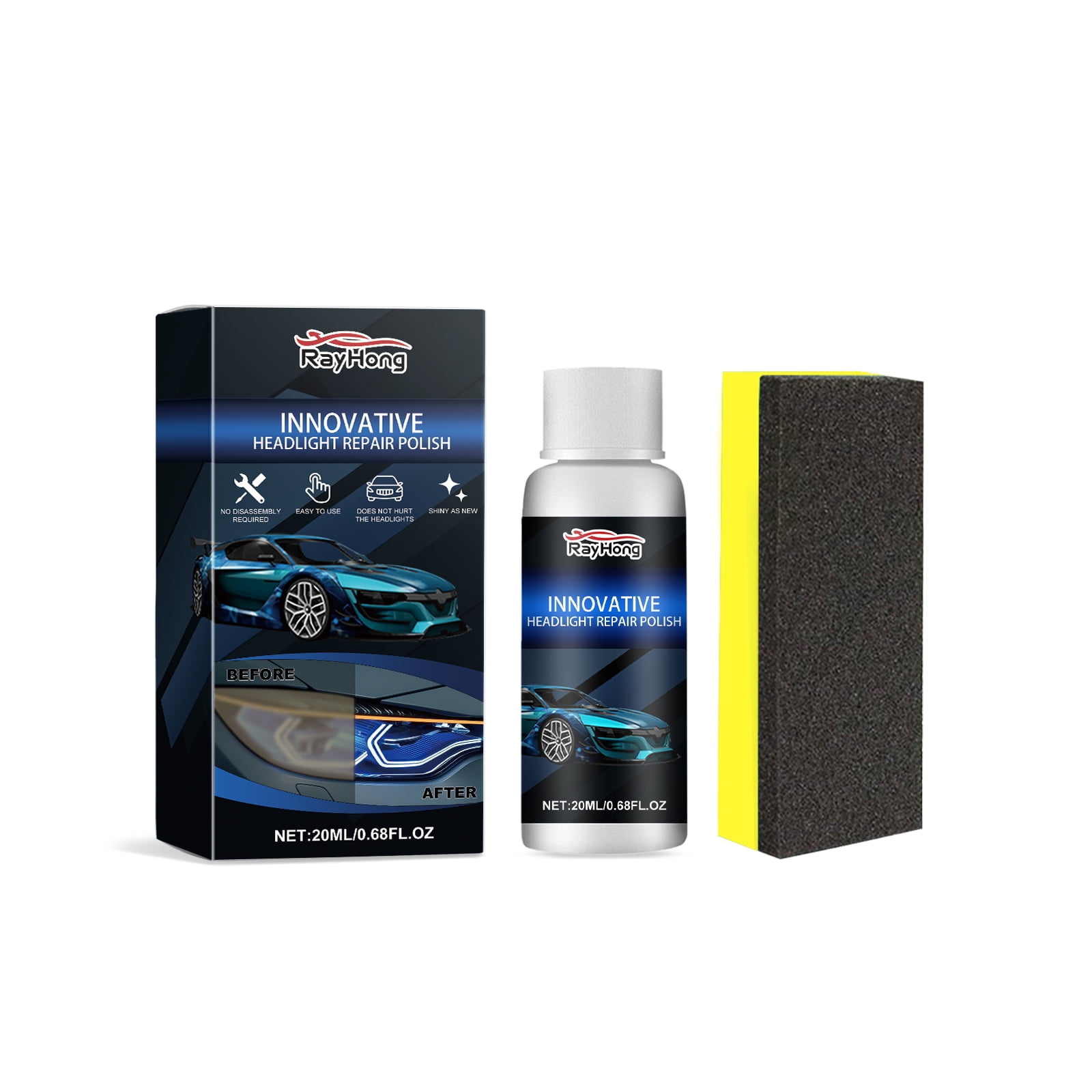 Rayhong Car Headlight Repair Liquid 20ml Box Car Headlight Crystal ...