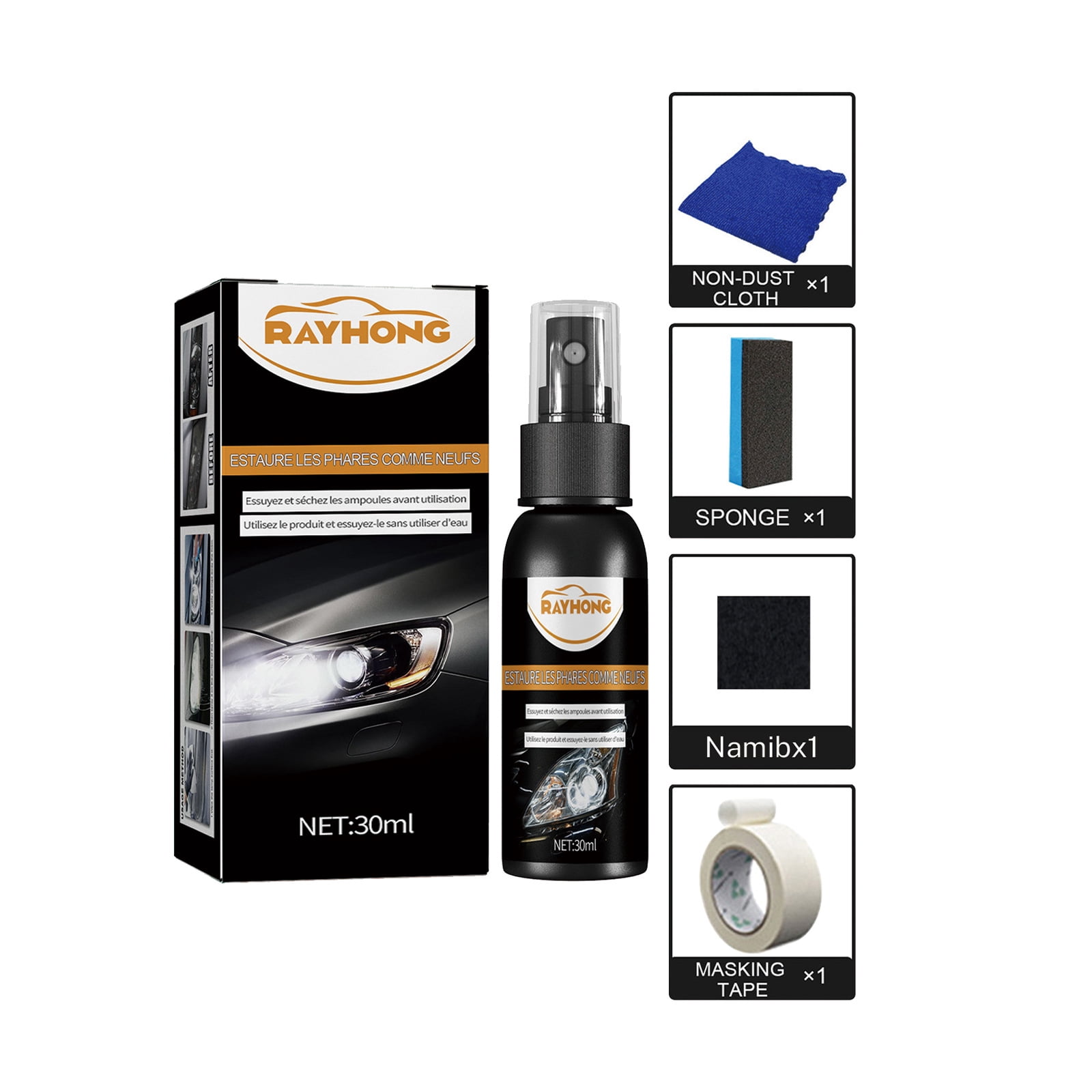 Rayhong Car Headlight Restoration Kit Headlight Repair Crystal Coating ...
