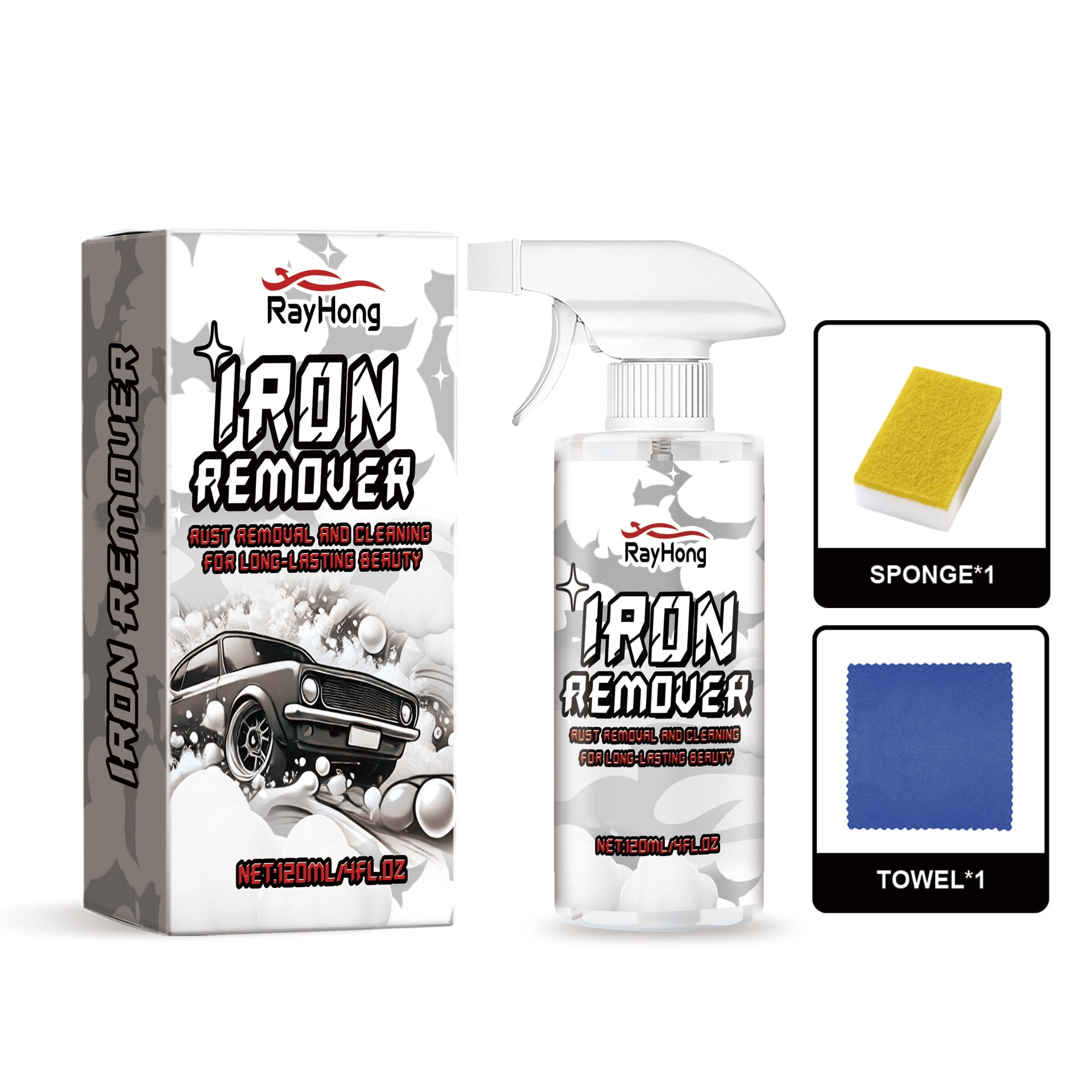 Rayhong Car Iron Powder Removal Spray Car Polishing Rust Removal Dirt ...