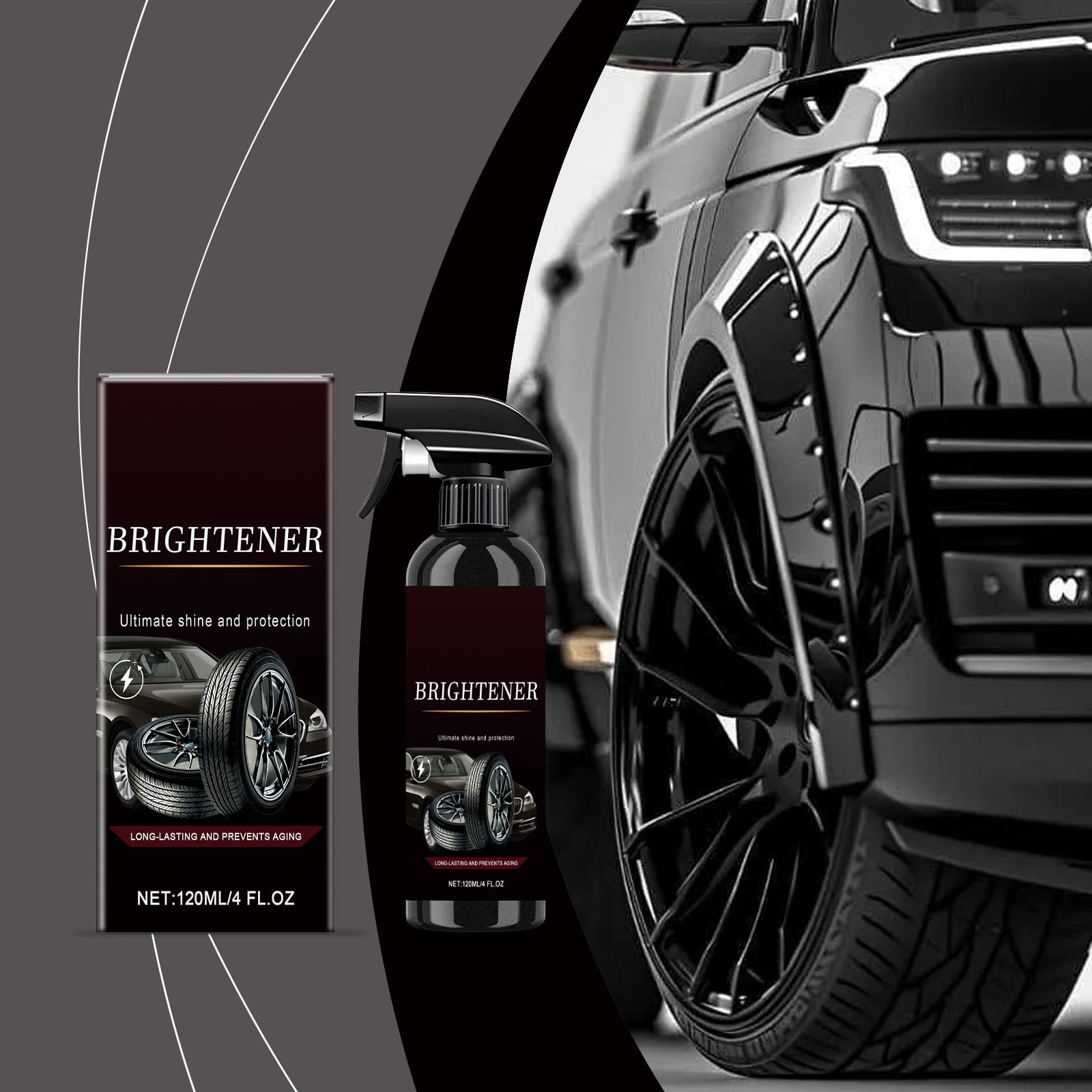 Rayhong Car Tire Shine Spray & Care Cream, 1-Pack Tire Shine For Auto ...