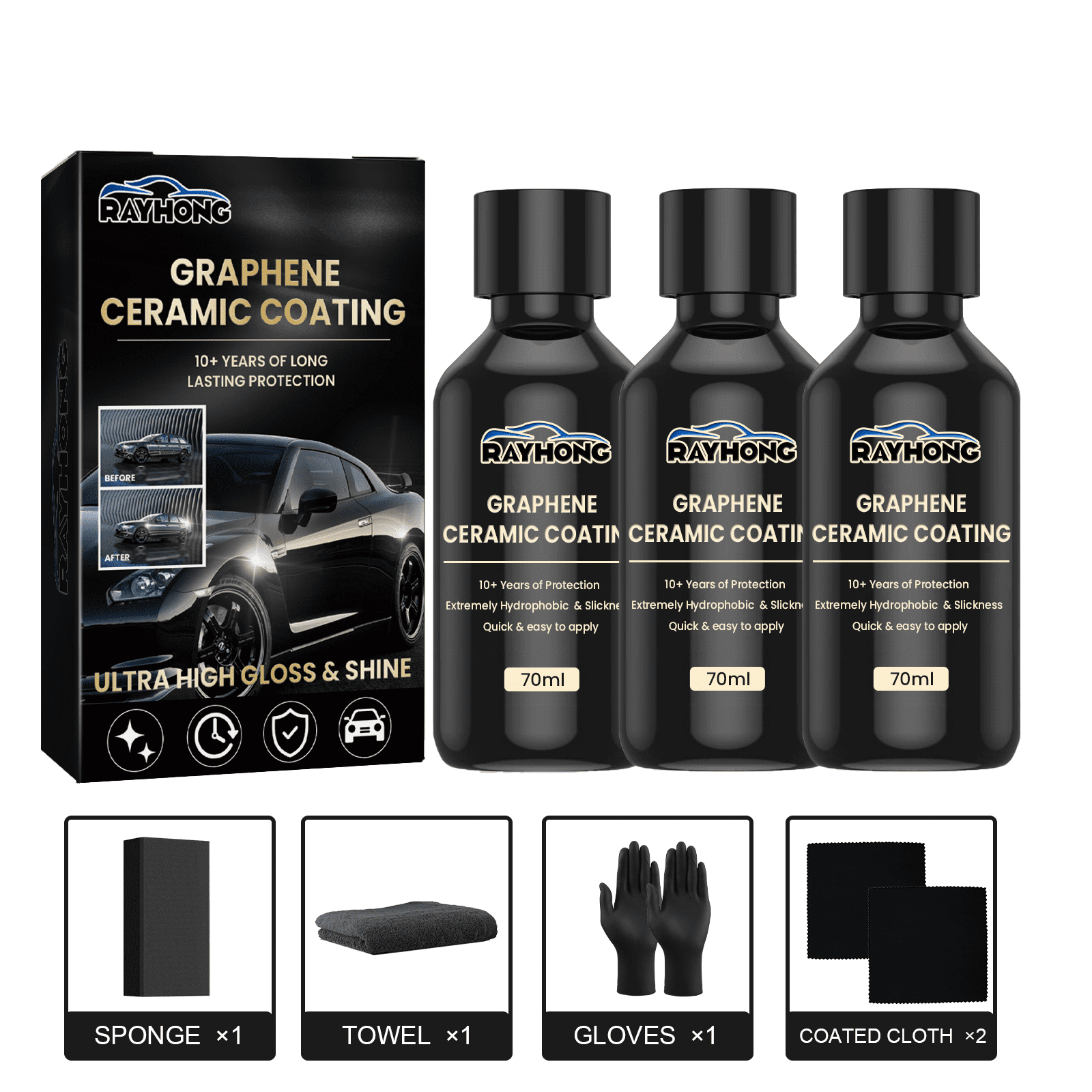 Rayhong Graphene Ceramic Coating, Super Water Plating Crystal Coating ...