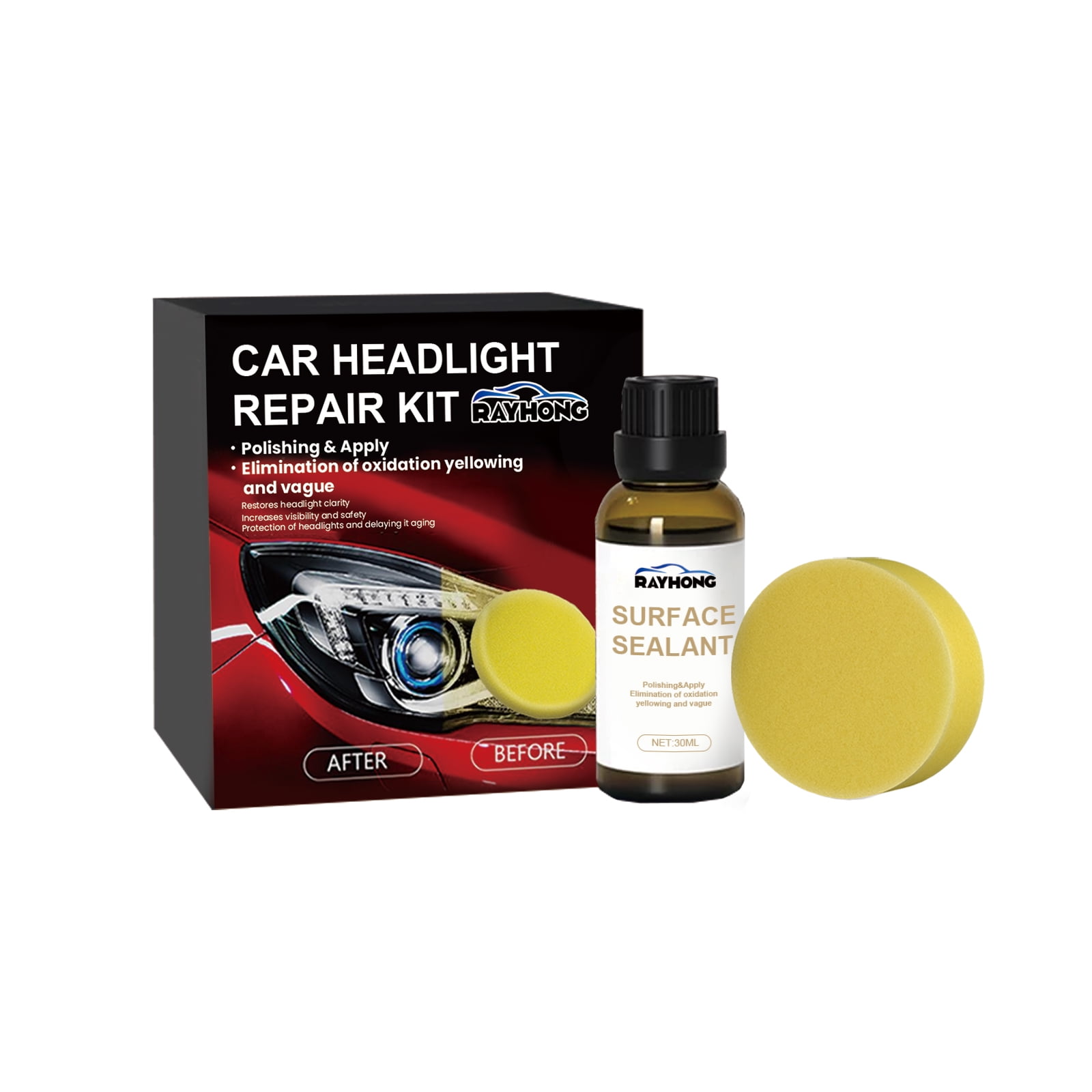 Rayhong Headlight Repair Kit, Car Lamp Shade Scratches And Stains ...