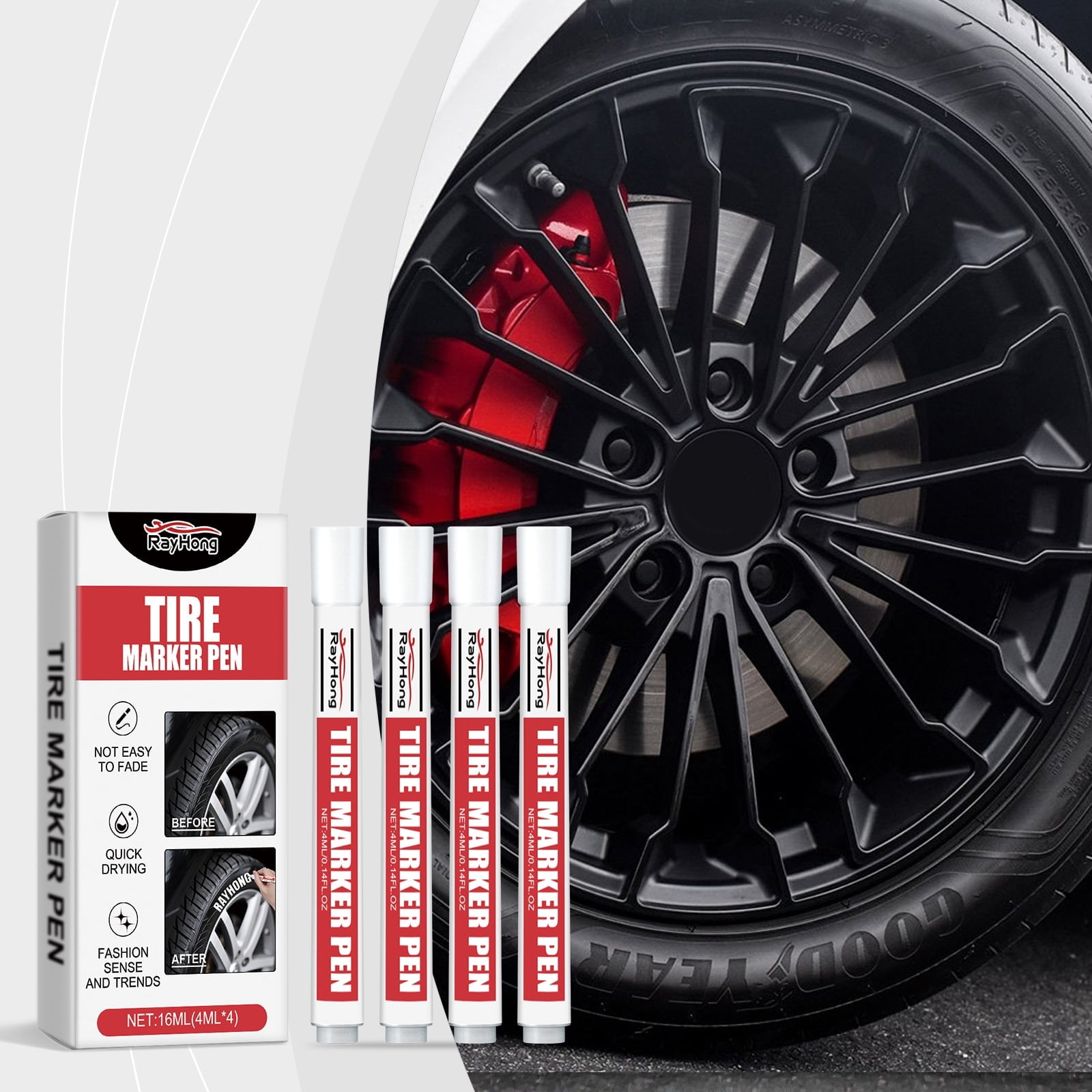 Rayhong car tire marking pen: Oil-based, non-fading, creative DIY car ...