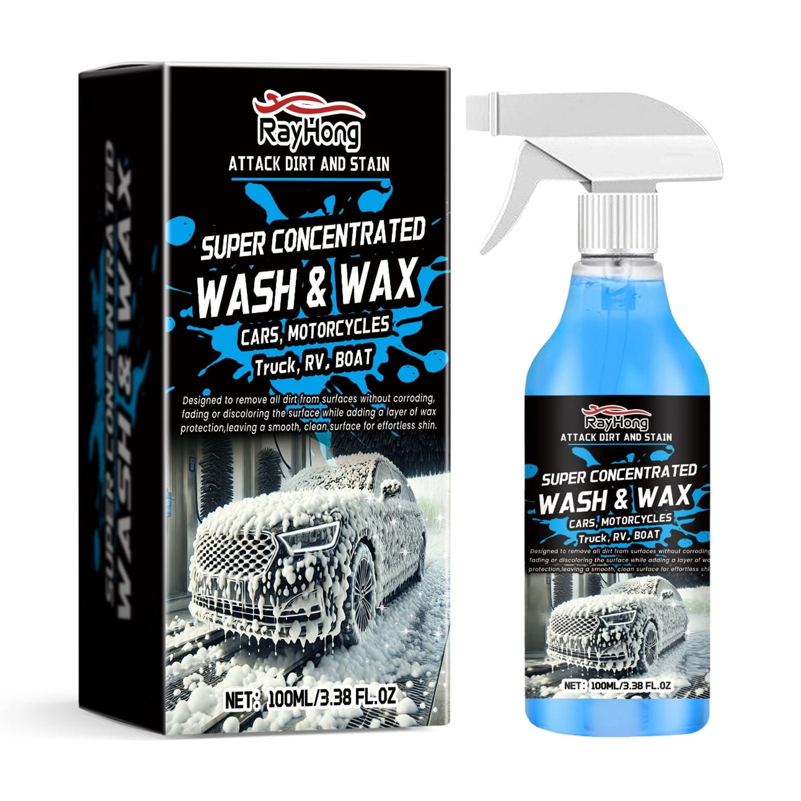 Rayhong foam car wash liquid, rich foam clean decontamination car paint ...