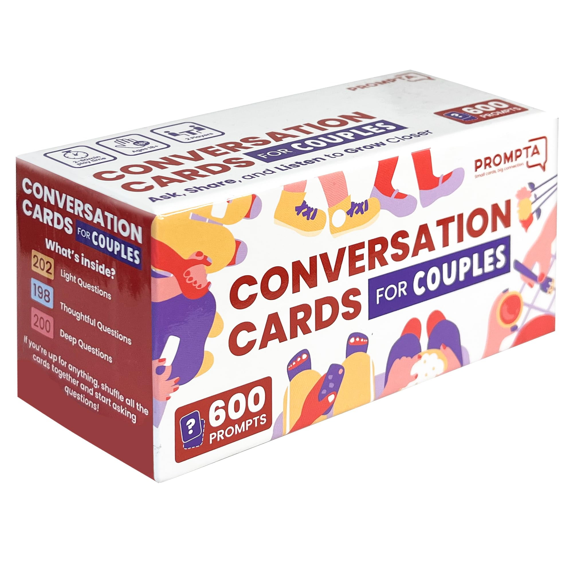 Rayliad Prompta 600 Conversation Cards for Couples - Relationship ...