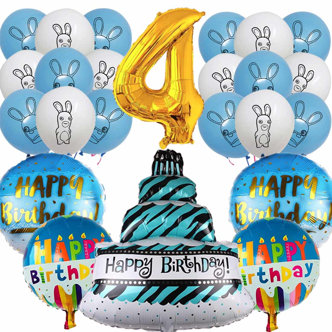 Rayman Raving Rabbids Balloons Party Supplies 4th Big Number ...