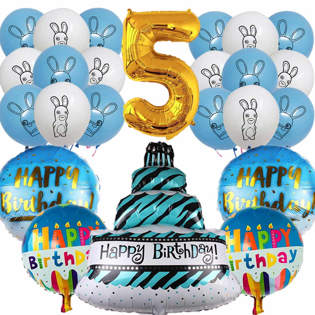 Rayman Raving Rabbids Balloons Party Supplies 5th Big Number ...