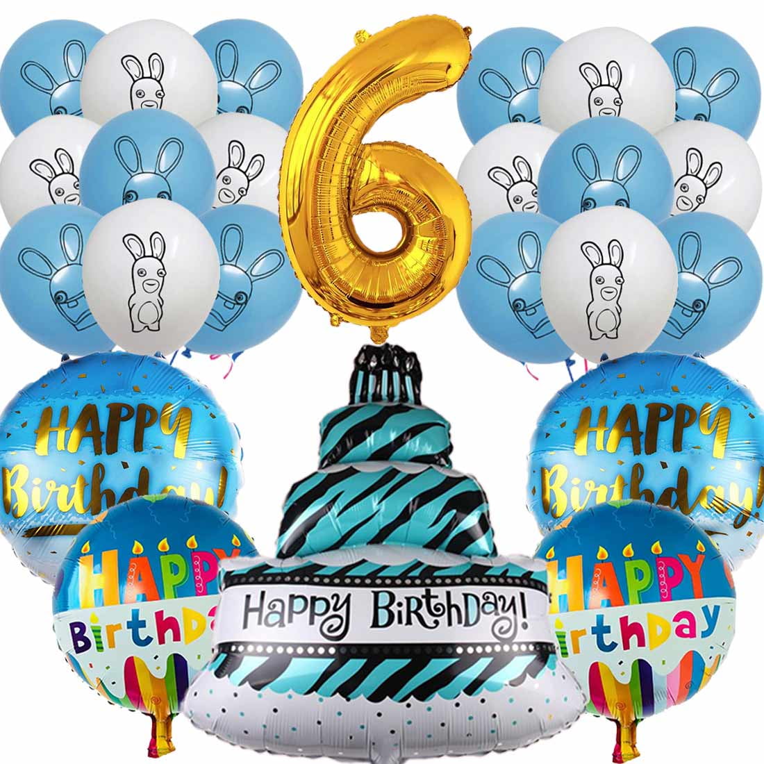 Rayman Raving Rabbids Balloons Party Supplies 6th Big Number ...