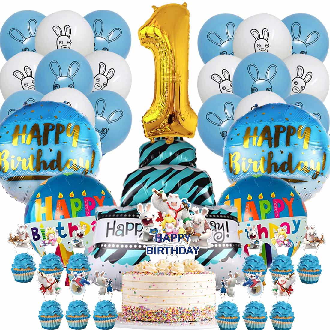 Rayman Raving Rabbids Party Supplies 1st Decor Kit Balloons Birthday ...