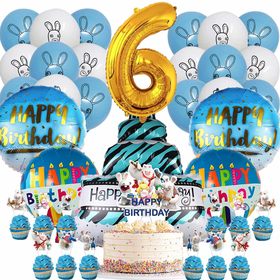 Rayman Raving Rabbids Party Supplies 6th Decor Kit Balloons Birthday ...