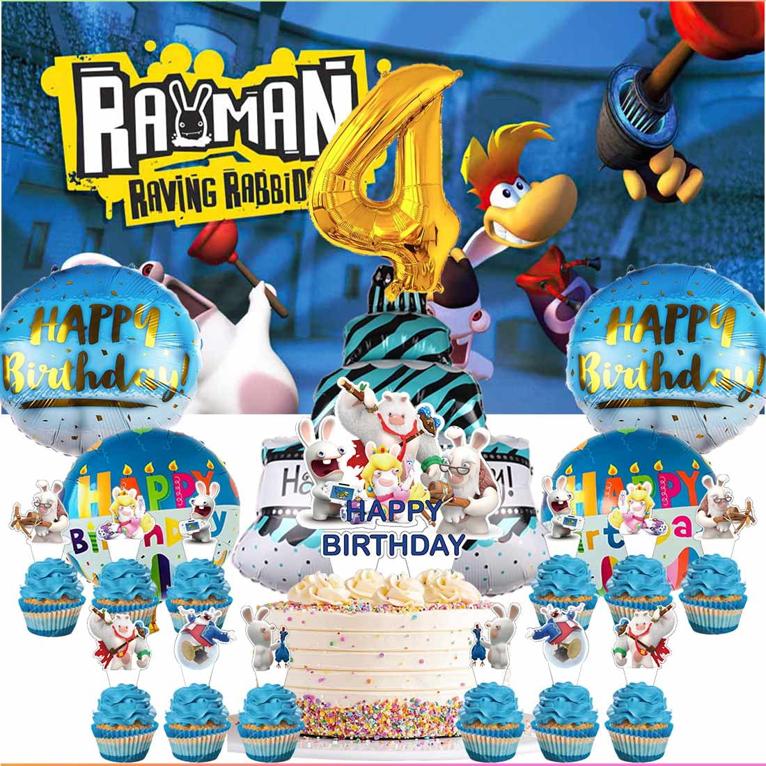 Rayman Raving Rabbids Party Supplies Decor 4th Kit Balloons Birthday ...