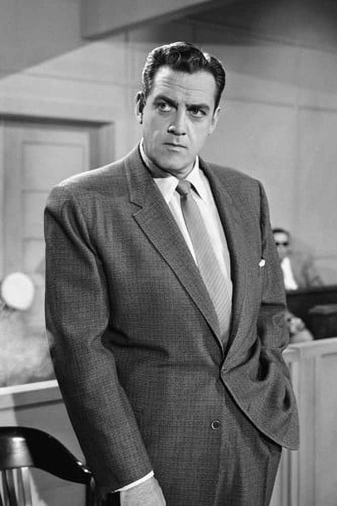 Raymond Burr in Perry Mason classic pose in court room 24x36 Poster ...