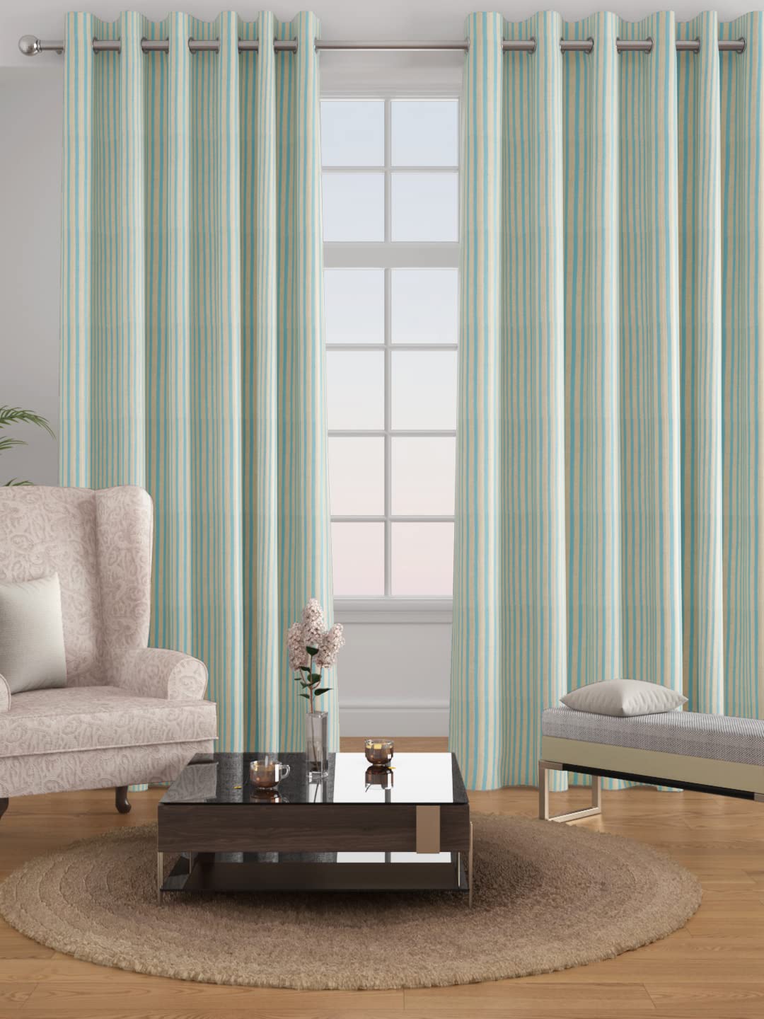 Raymond Home Blue Jacquard Door Curtains - Walmart.com