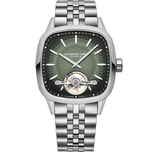 Raymond Weil Freelancer Automatic Green Dial Steel Men's Watch 2790-ST ...