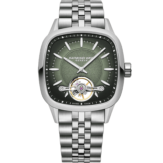 Raymond Weil Freelancer Automatic Green Dial Steel Men's Watch 2790-ST ...