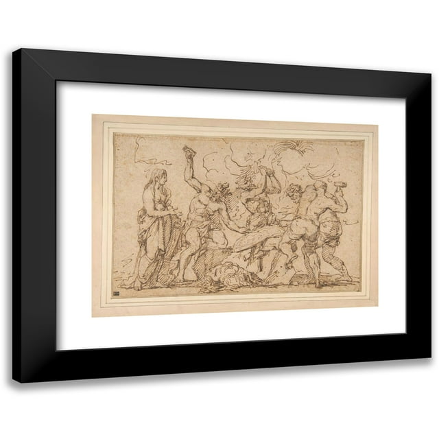 Raymond de La Fage 24x18 Black Modern Framed Museum Art Print Titled - Venus Watching Vulcan and ...