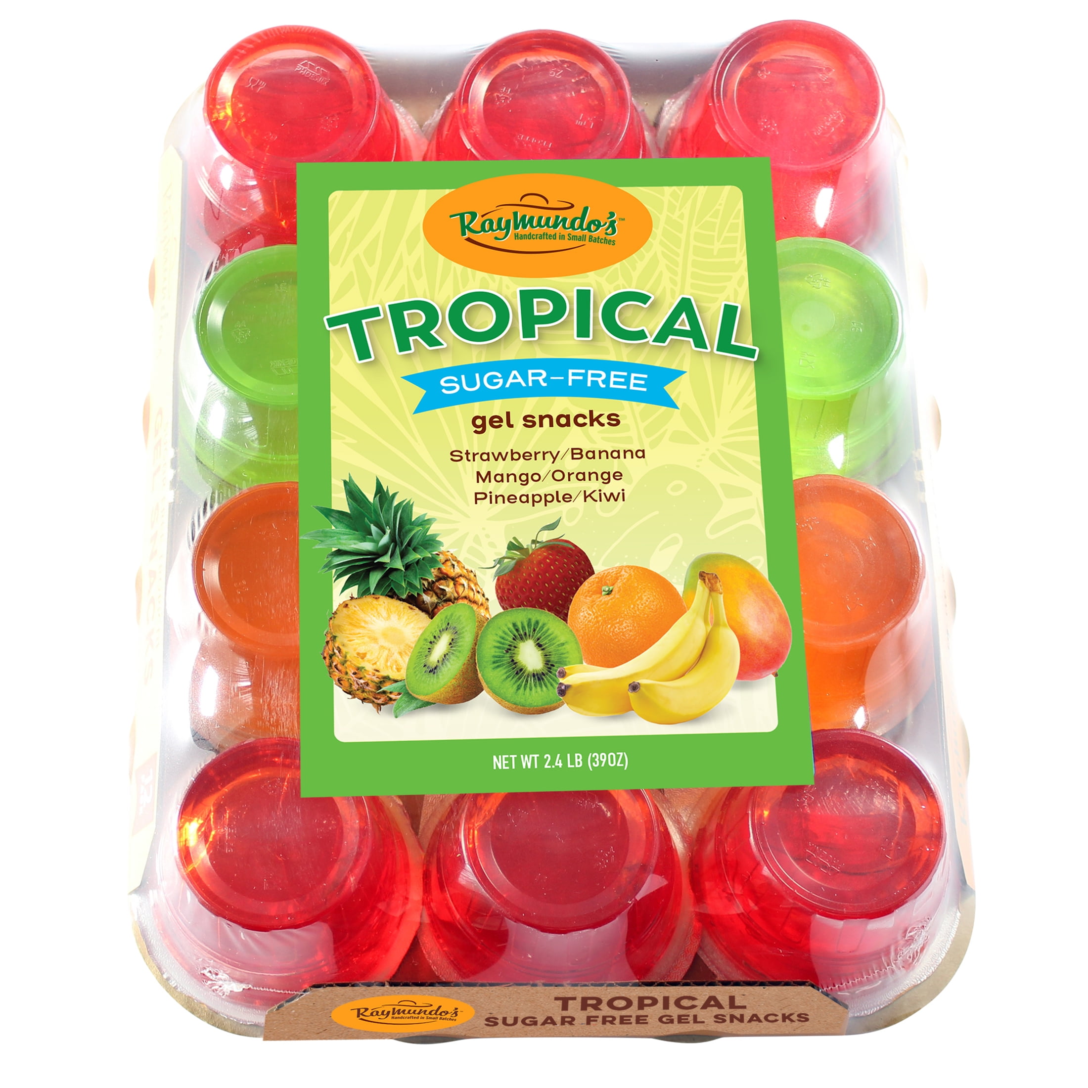Raymundos Assorted Sugar Free Tropical Gelatin Refrigerated Snack Cups 325 Oz 12 Pack