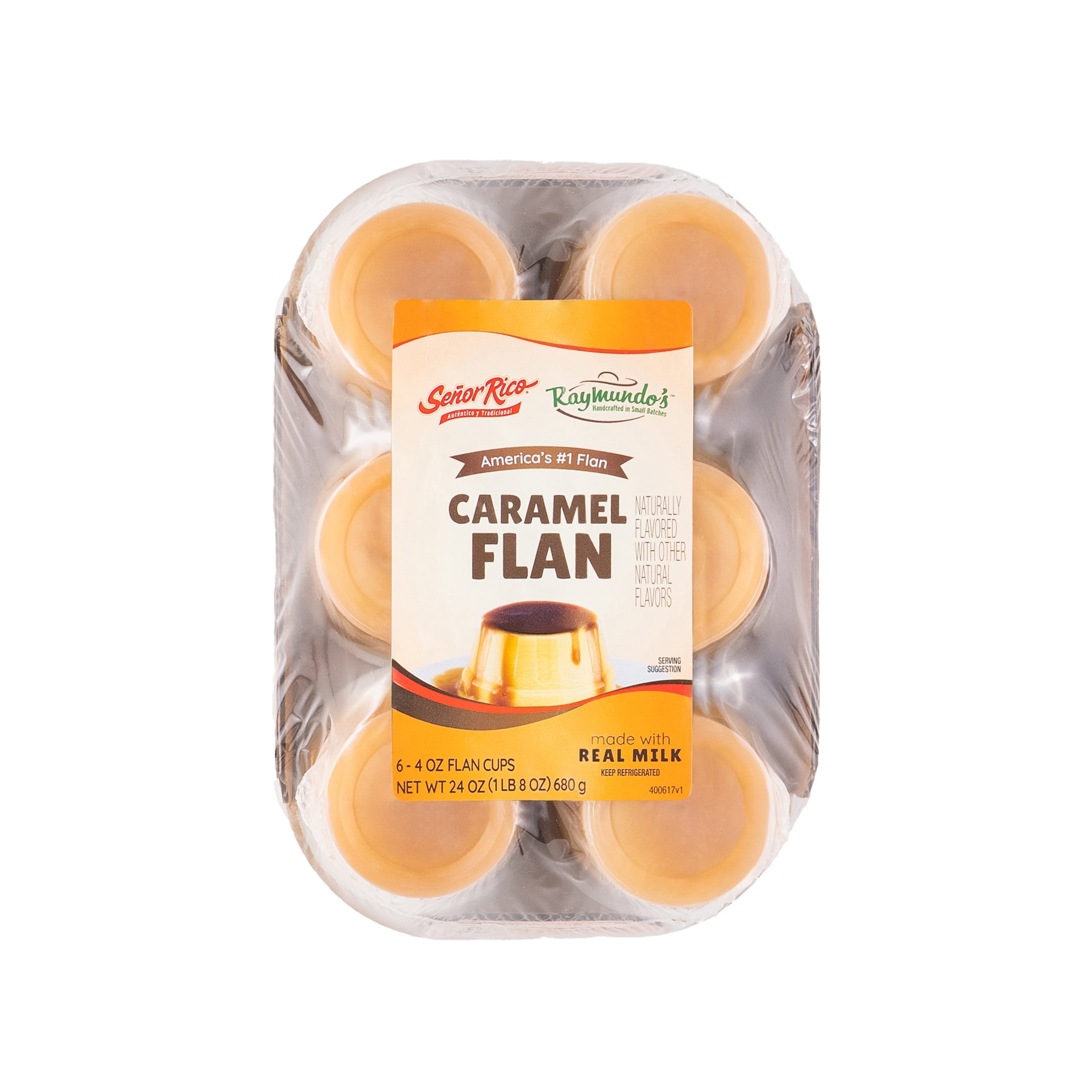 Raymundo's Caramel Flan Dessert Cups 4 oz, 6 Pack, Refrigerated ...