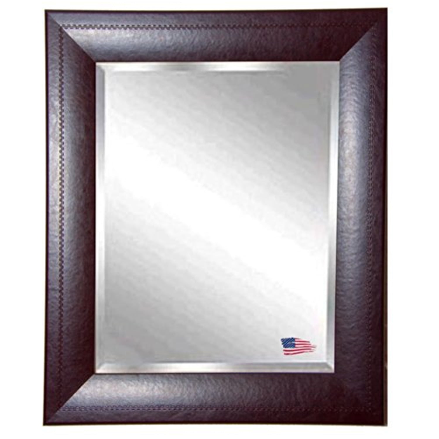 Rayne Espresso Leather Wall Mirror - Walmart.com
