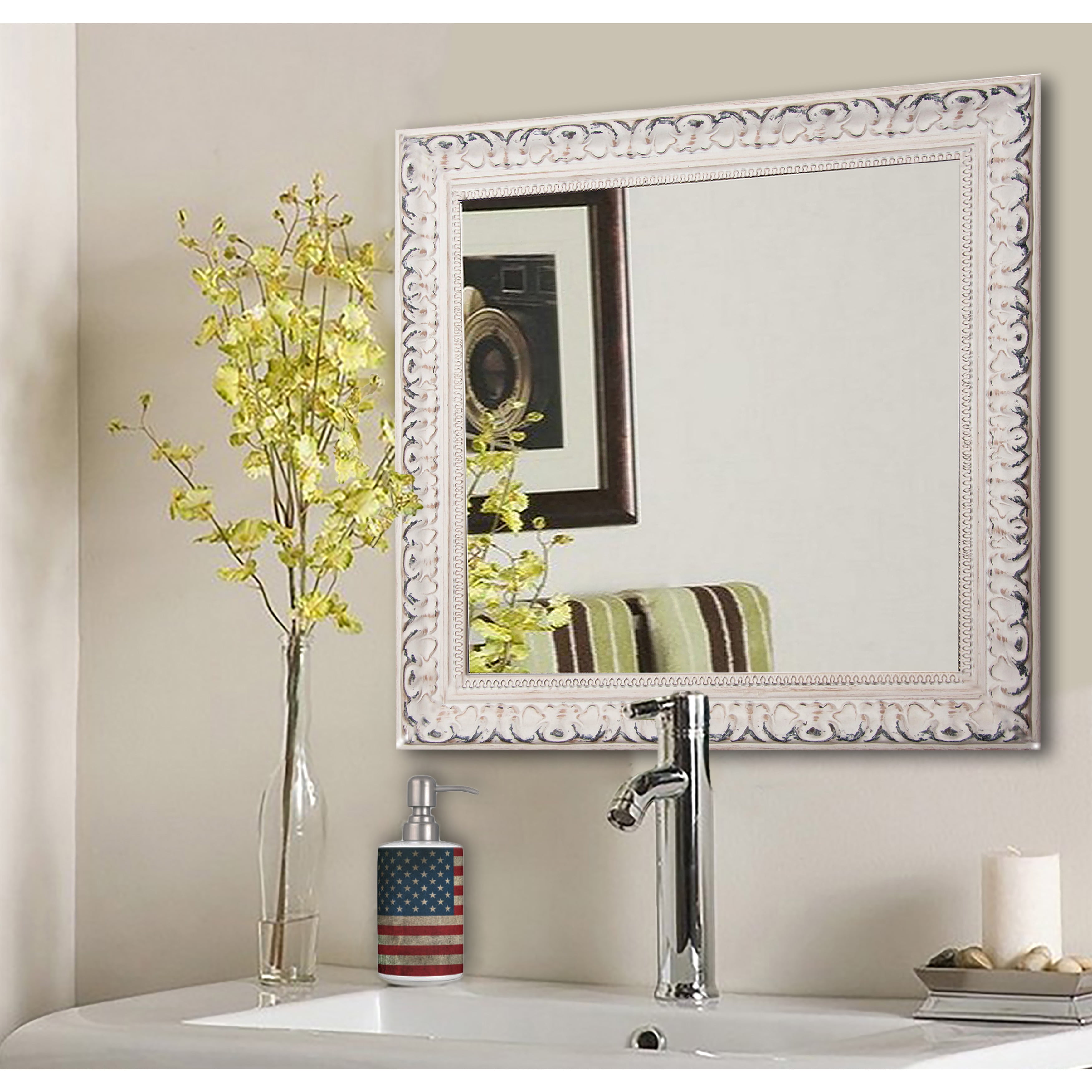 Rayne Mirrors American Made French Victorian Wall Mirror, 35.5" X 35.5 ...