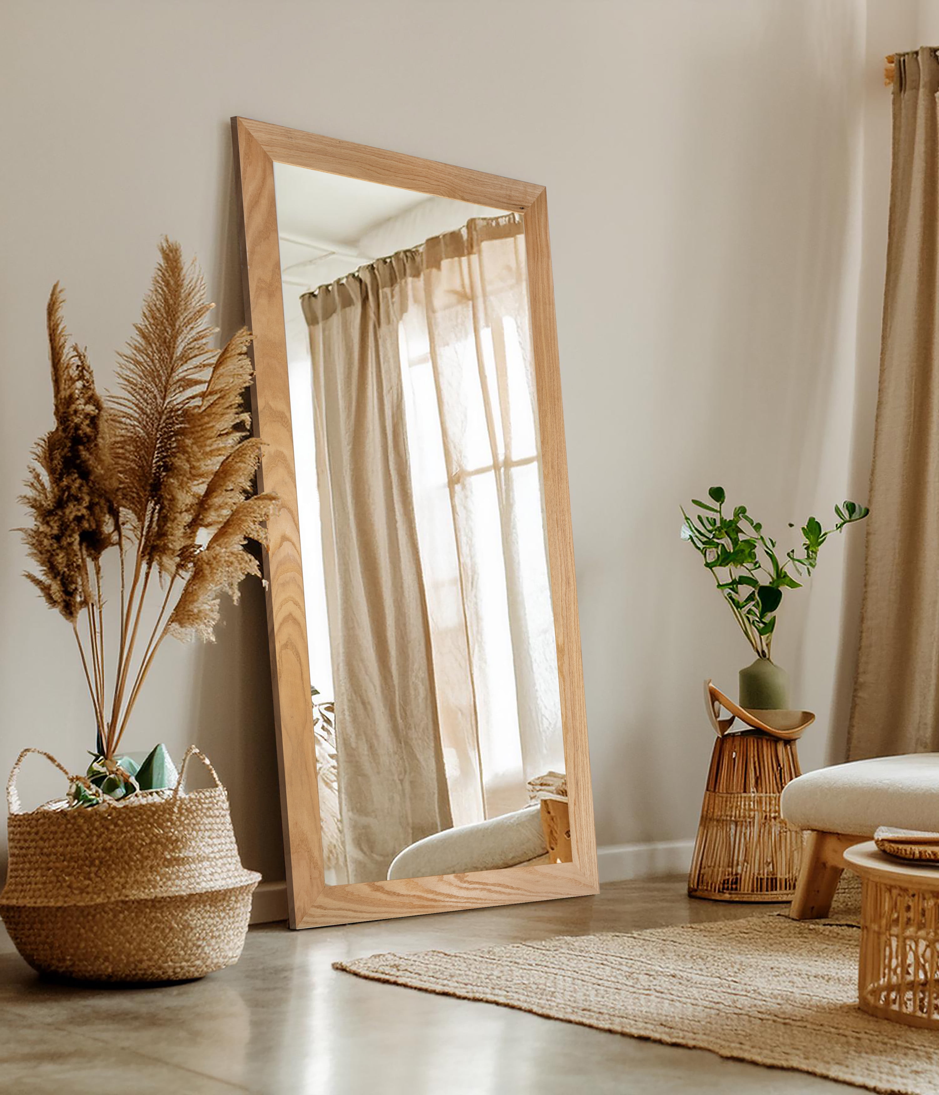 Rayne Mirrors Ozark Hardwood Wall Mirror 72"x33" Floor Mirror Red Oak ...
