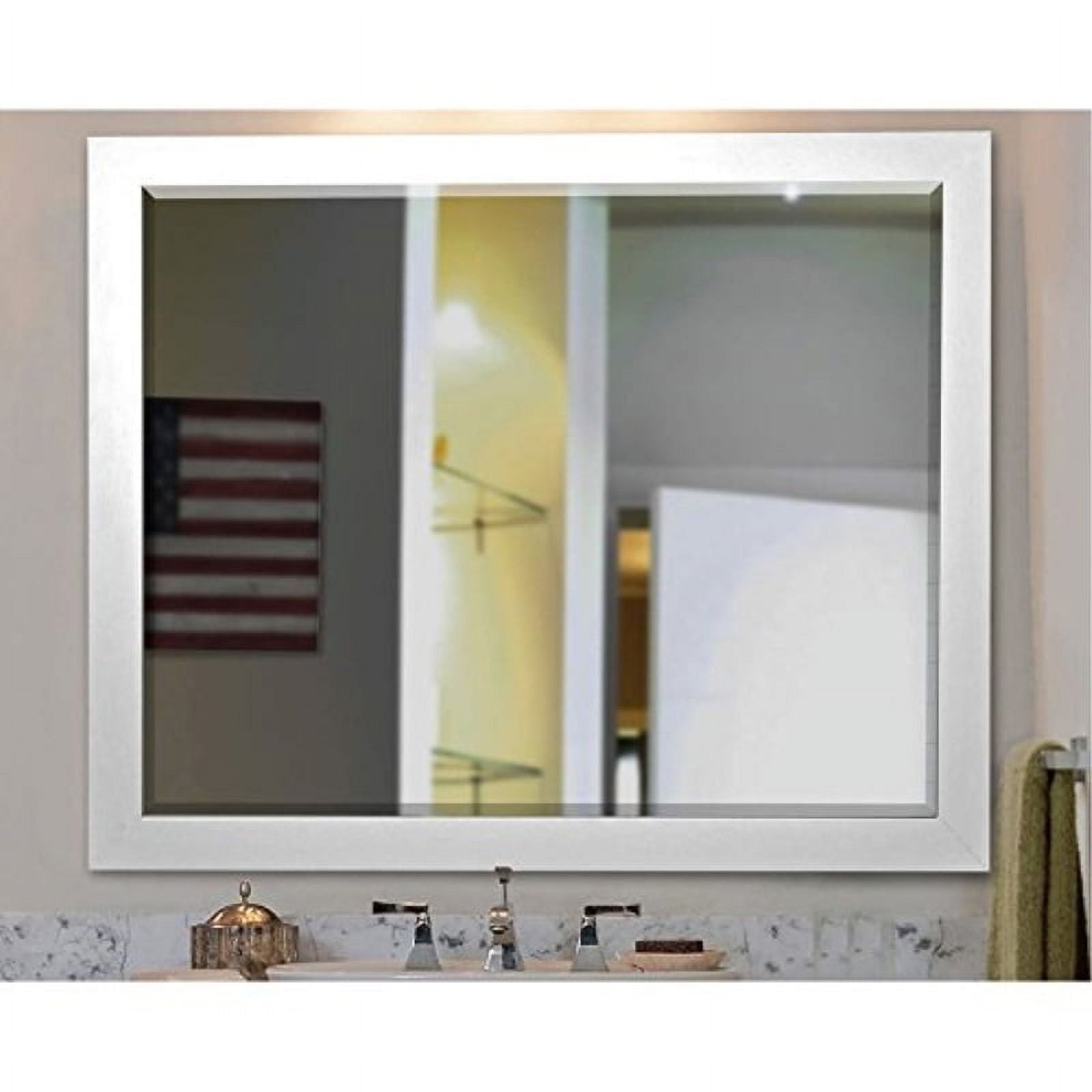 Rayne White Satin Wide Wall Mirror - Walmart.com