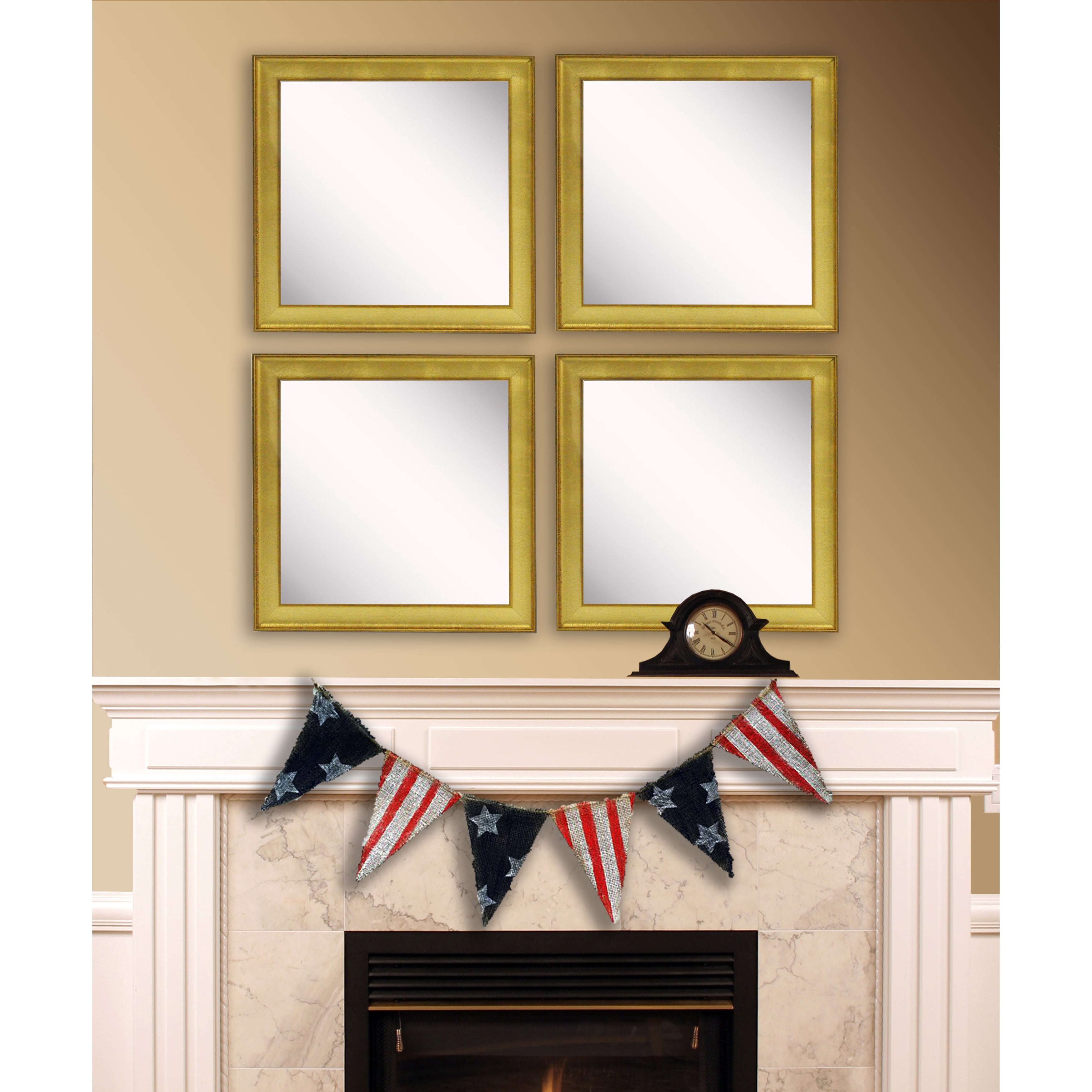 Rayne Mirrors Rayne Vintage Gold Square Wall Mirror Set - Walmart.com
